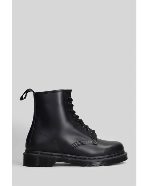 Dr. Martens 1460 Mono Combat Boots in Black for Men | Lyst UK