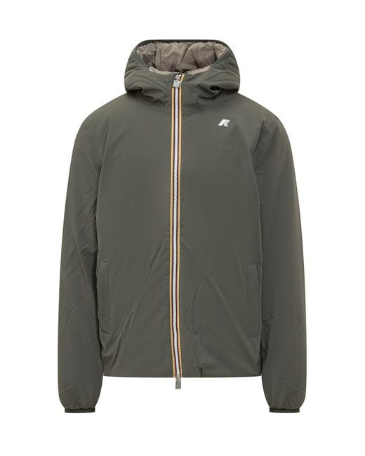 K-Way Reversible Waterproof Jacket With Hood in Green for Men | Lyst UK