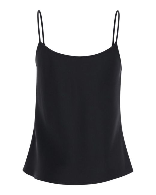 Plain Tank Top With U Neckline in Black | Lyst