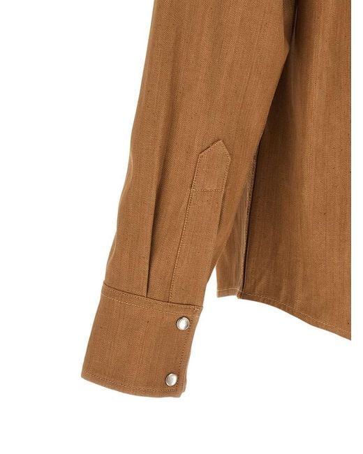 A.P.C. 'Western' Shirt in Brown for Men | Lyst UK