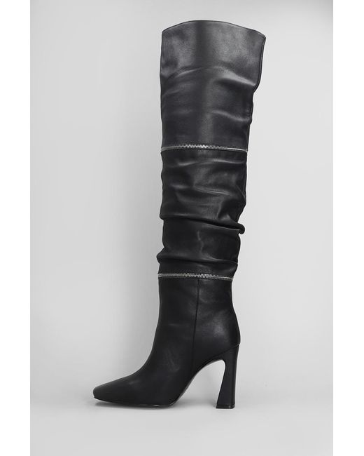 GOLD&ROUGE Rouge Hoki High Heels Boots in Black | Lyst