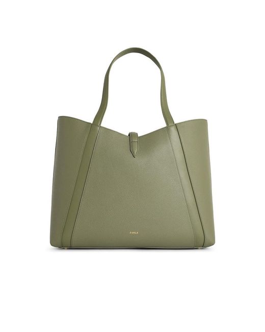 Furla 'Shopping Drop' Leather Bag in Green | Lyst UK