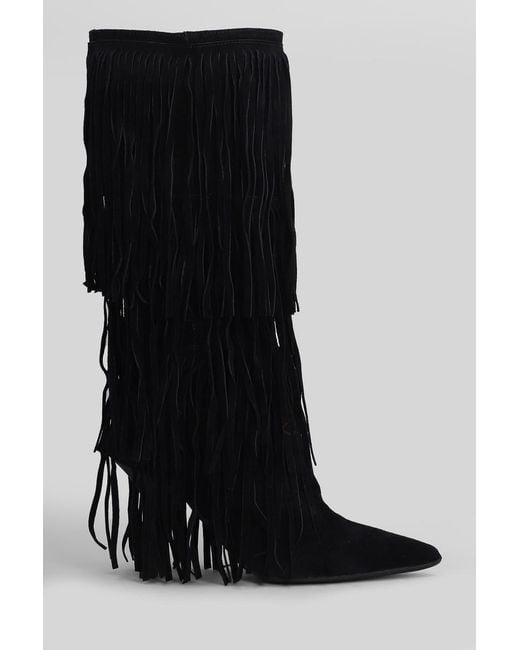 GISÉL MOIRÉ George High Heels Boots in Black | Lyst UK