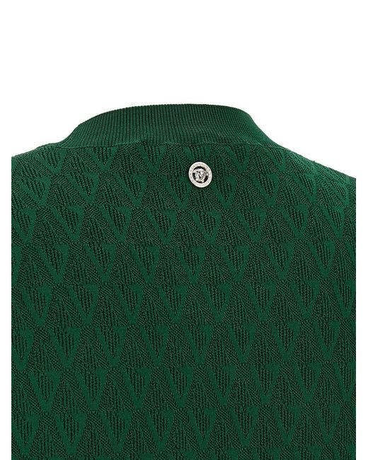 Versace 'V' Sweater in Green | Lyst UK