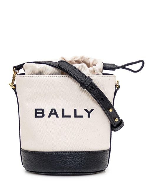 Bally Bar Mini Bucket Bag in Natural | Lyst
