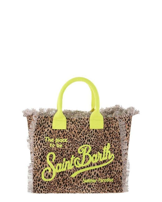Mc2 Saint Barth Vanity - Canvas Shoulder Bag Animalier in Natural | Lyst