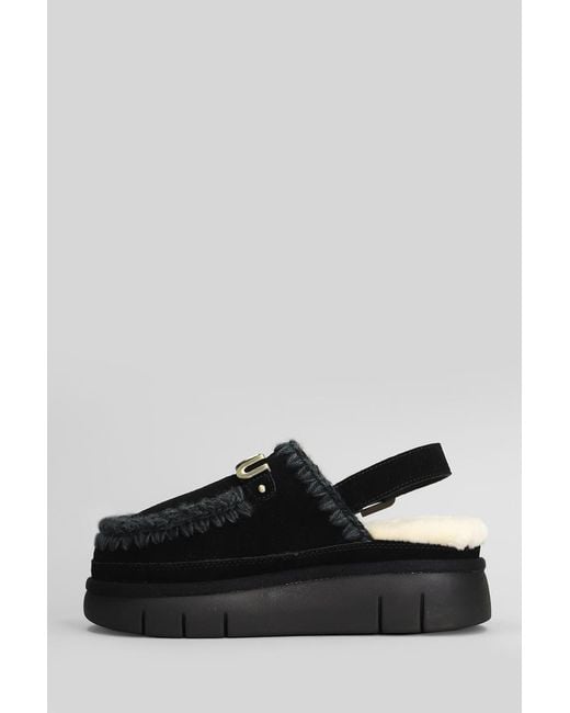 Mou Bounce Clog Slipper-Mule in Black | Lyst UK