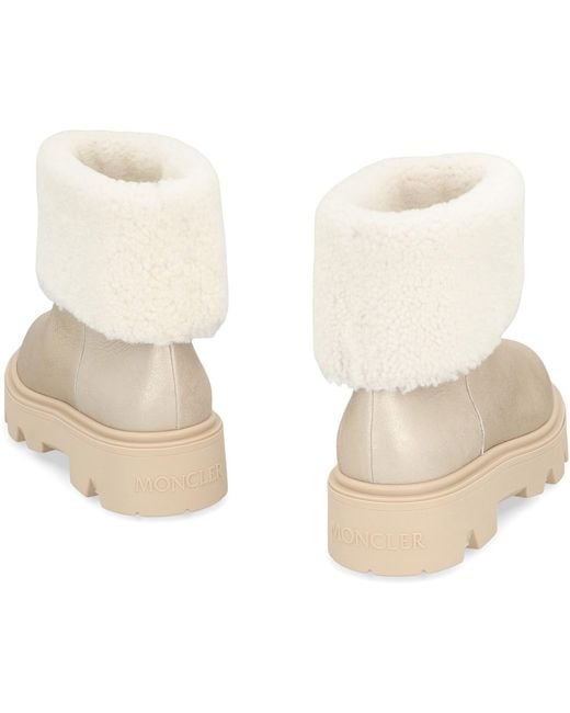 Moncler Shearling Boots Aurea in Natural | Lyst UK
