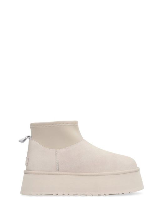 UGG Classic Mini Dipper Ankle Boots in White | Lyst