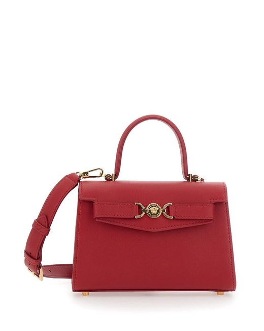 Versace 'medusa '95' Small Red Handbag With Belt Detail In Leather ...