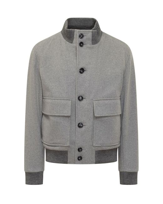 BOSS Wool Jacket With Front Pockets in Gray for Men | Lyst