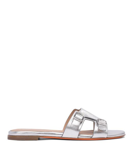 Santoni Sandals in White | Lyst