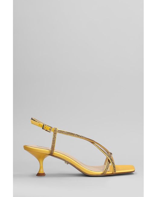 Lola Cruz Liberty Heel 55 Sandals in Metallic | Lyst