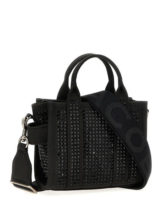 Marc Jacobs 'The Crystal Canvas Crossbody Tote' Crossbody Bag in Black | Lyst