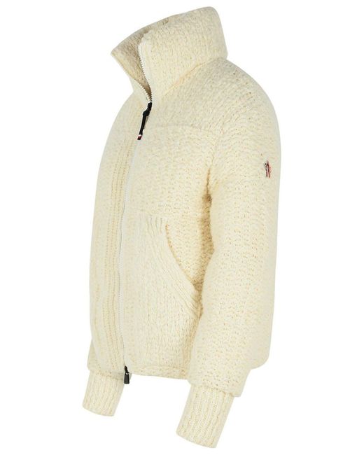 Moncler 'Serafus' Virgin Wool Blend Down Jacket in Natural | Lyst UK