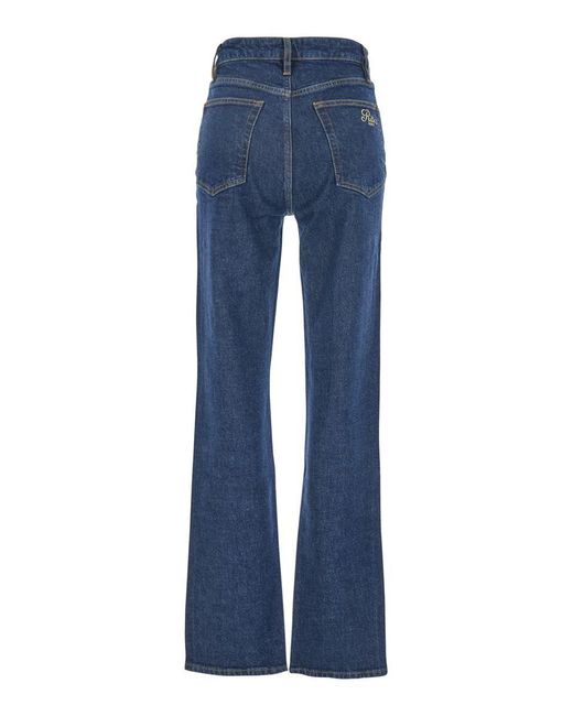 FRAME x Ritz Paris 'The Ritz Ruler' Flared Jeans With Logo Plaque On ...