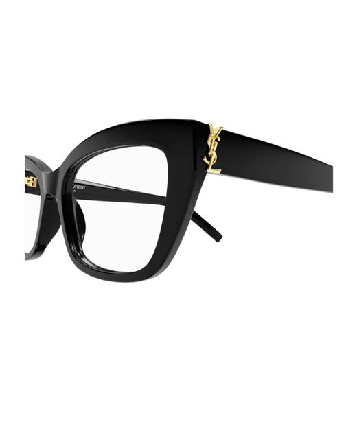 Saint Laurent Sl M117 Linea Monogram Eyeglasses in Black | Lyst UK