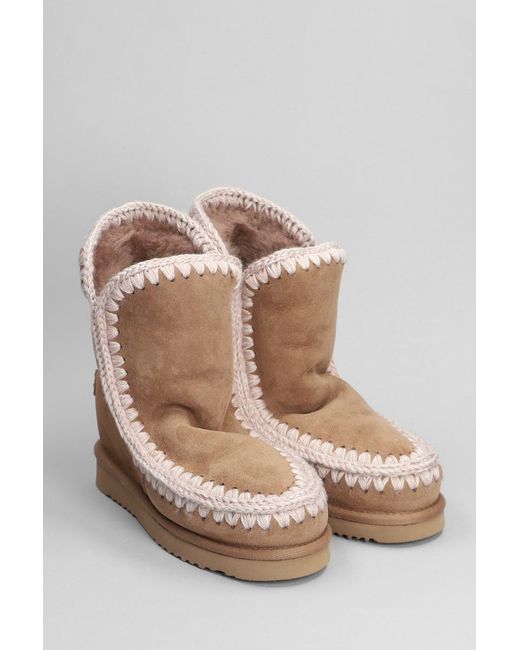 Mou Inner Wedge Ankle Boots Inside Wedge in Brown | Lyst