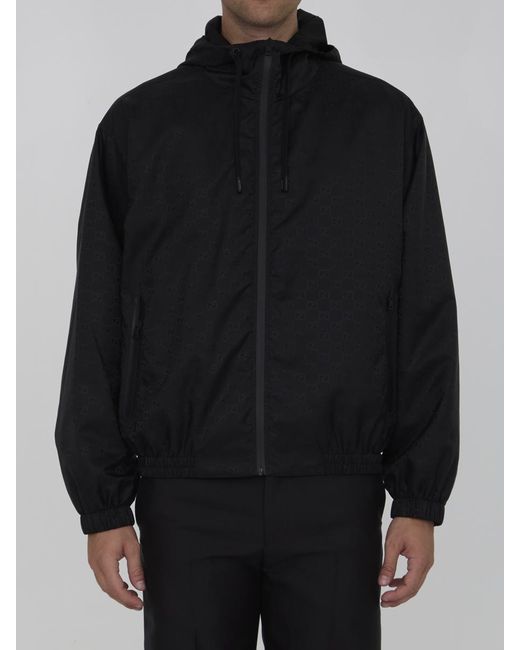 Gucci Gg Nylon Jacket in Black for Men | Lyst