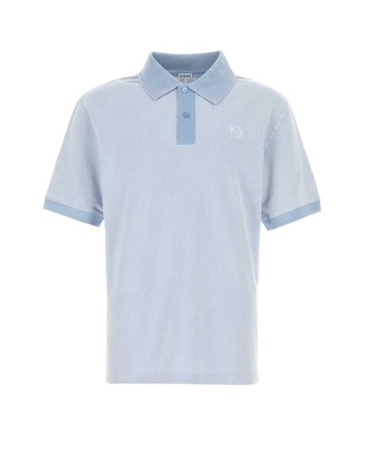 Loewe Powder Light Blue Piquet Polo Shirt for Men | Lyst UK