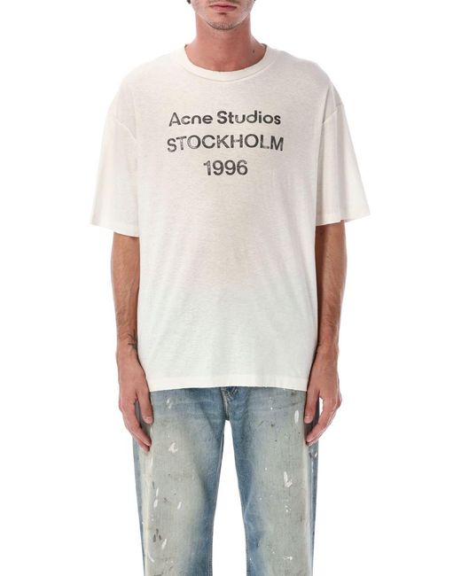 Acne Studios Stockholm 1996 Oversized Cotton T Shirt In Blue For Men Acne Studios Stockholm 1996 Oversized Cotton T Shirt In Blue For Men