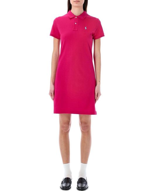 Polo Ralph Lauren Polo Shirt Mini Dress In Pink Lyst