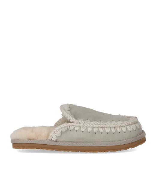 Mou Full Eskimo Stich Silver Birch Slipper in Grey | Lyst UK