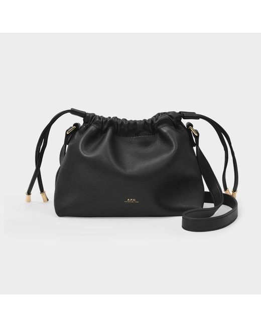 A.P.C. Ninon Mini Hobo Bag in Black | Lyst