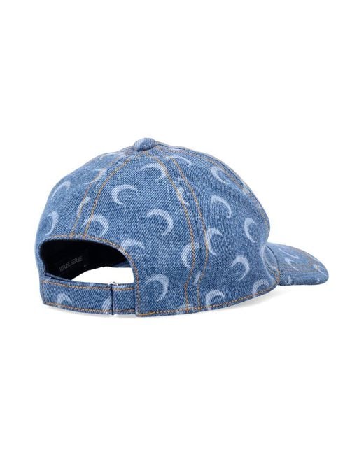 Marine Serre Moon Denim Baseball Cap in Blue | Lyst UK
