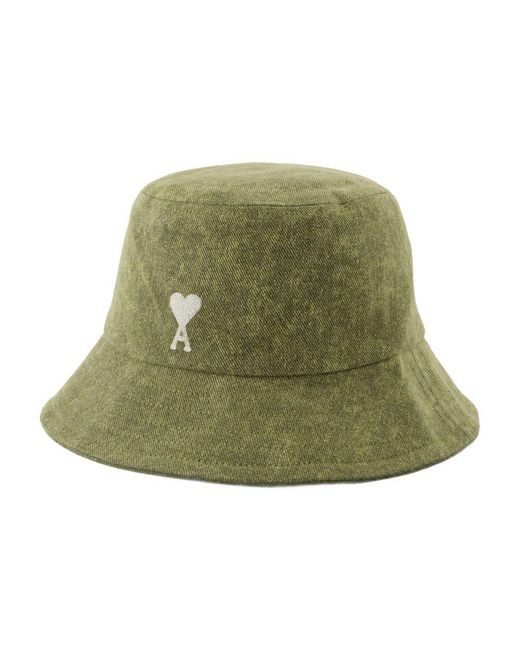Ami Paris Adc Embroidery Bucket Hat in Green | Lyst