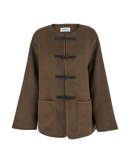 Rohe Jacket With Front Toggle Closure in Brown | Lyst UK