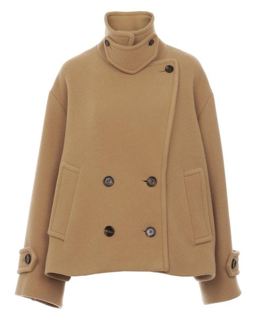 Chloé Oversized Wool Short Coat in Natural | Lyst UK