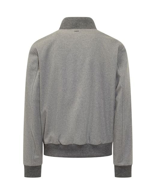 BOSS Wool Jacket With Front Pockets in Gray for Men | Lyst