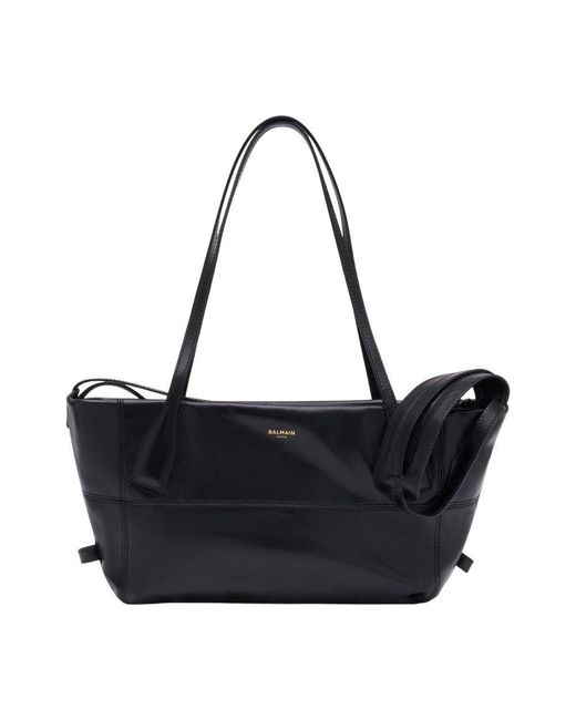 Balmain Track Zip Small Shoulder Bag in Black | Lyst UK