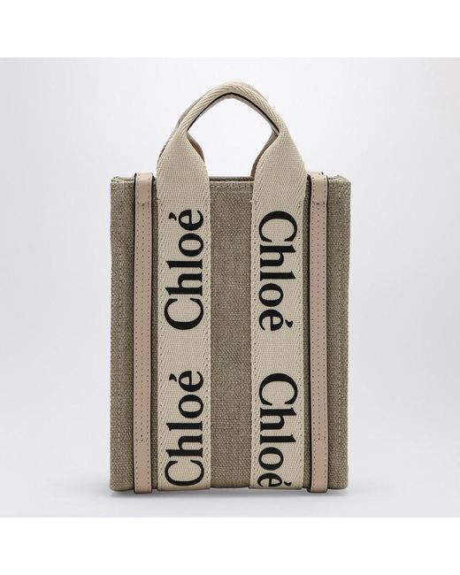 Chloé Woody Mini North South Tote in Metallic | Lyst