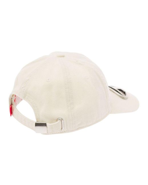 DIESEL 'C-Beast-A1' Baseball Cap With D Logo Cut-Out in Natural for Men ...