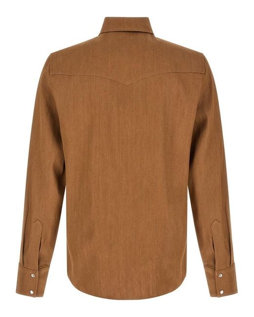 A.P.C. 'Western' Shirt in Brown for Men | Lyst UK