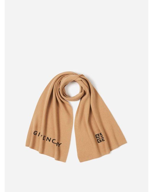 Givenchy Wool And Cashmere Scarf in Natural for Men | Lyst UK