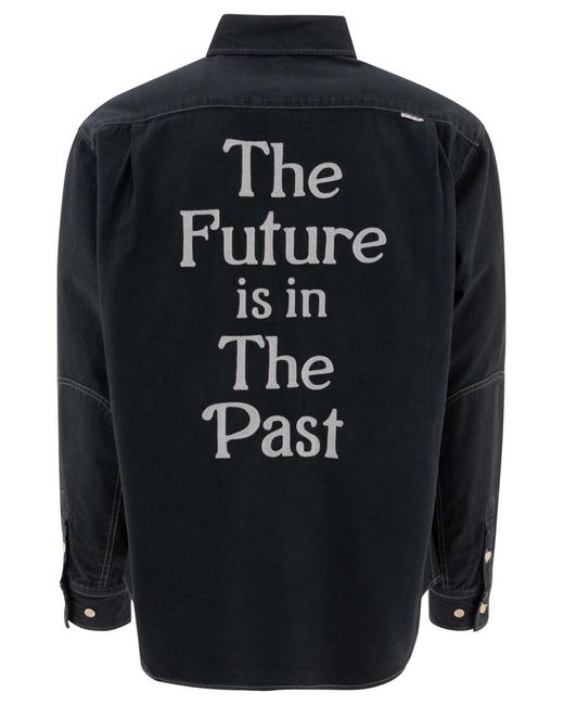 Human Made Embroidered Relaxed-Fit Cotton Shirt in Blue for Men | Lyst