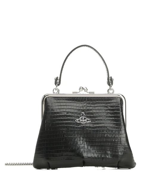 Vivienne Westwood Crocodile-Effect Granny Frame Purse Bags in Black | Lyst UK