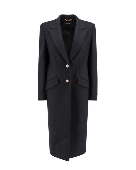 Versace Coat in Black | Lyst