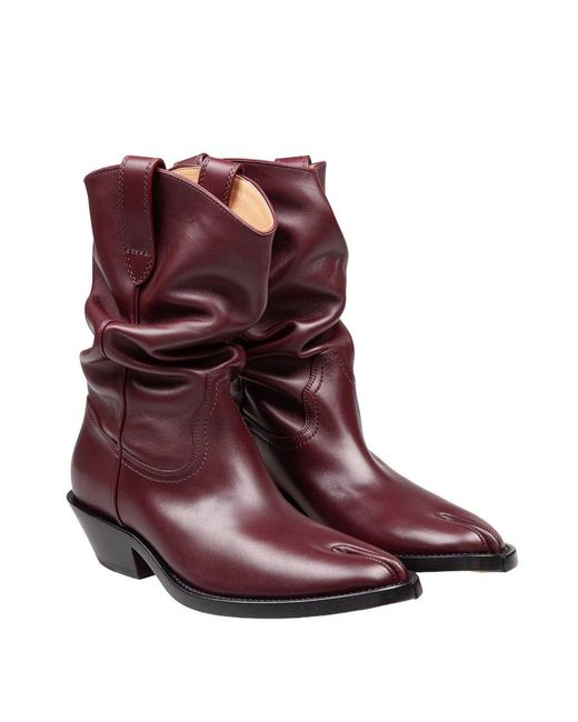 Maison Margiela Tabi Cowboy Boots Made Of Calfskin in Purple | Lyst UK