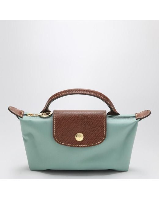 Longchamp Le Pliage Original Celadon Clutch Bag in Blue | Lyst