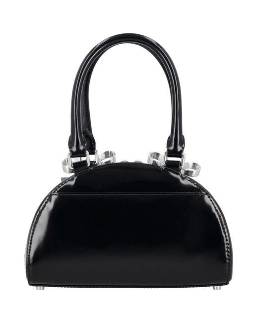 Self-Portrait Curved Mini Tote in Black | Lyst