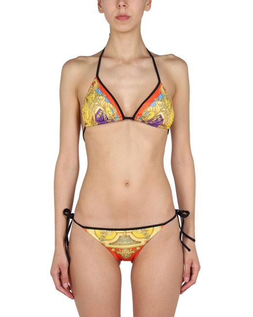 Versace Synthetic Baroque Goddess Bikini Top Lyst Canada