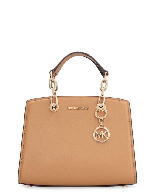 Michael Kors Cynthia Leather Mini Bag in Brown | Lyst
