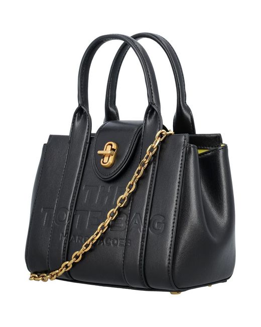 Marc Jacobs The Mini Tote Turn Lock Bag in Black | Lyst