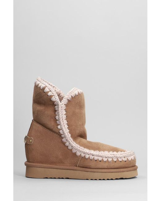 Mou Inner Wedge Ankle Boots Inside Wedge in Brown | Lyst