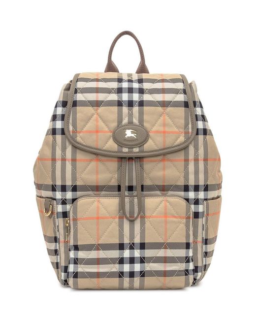 Burberry Vintage Check Quilted Backpack in Natural | Lyst
