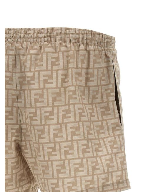 Fendi 'Ff' Swimsuit in Natural for Men | Lyst